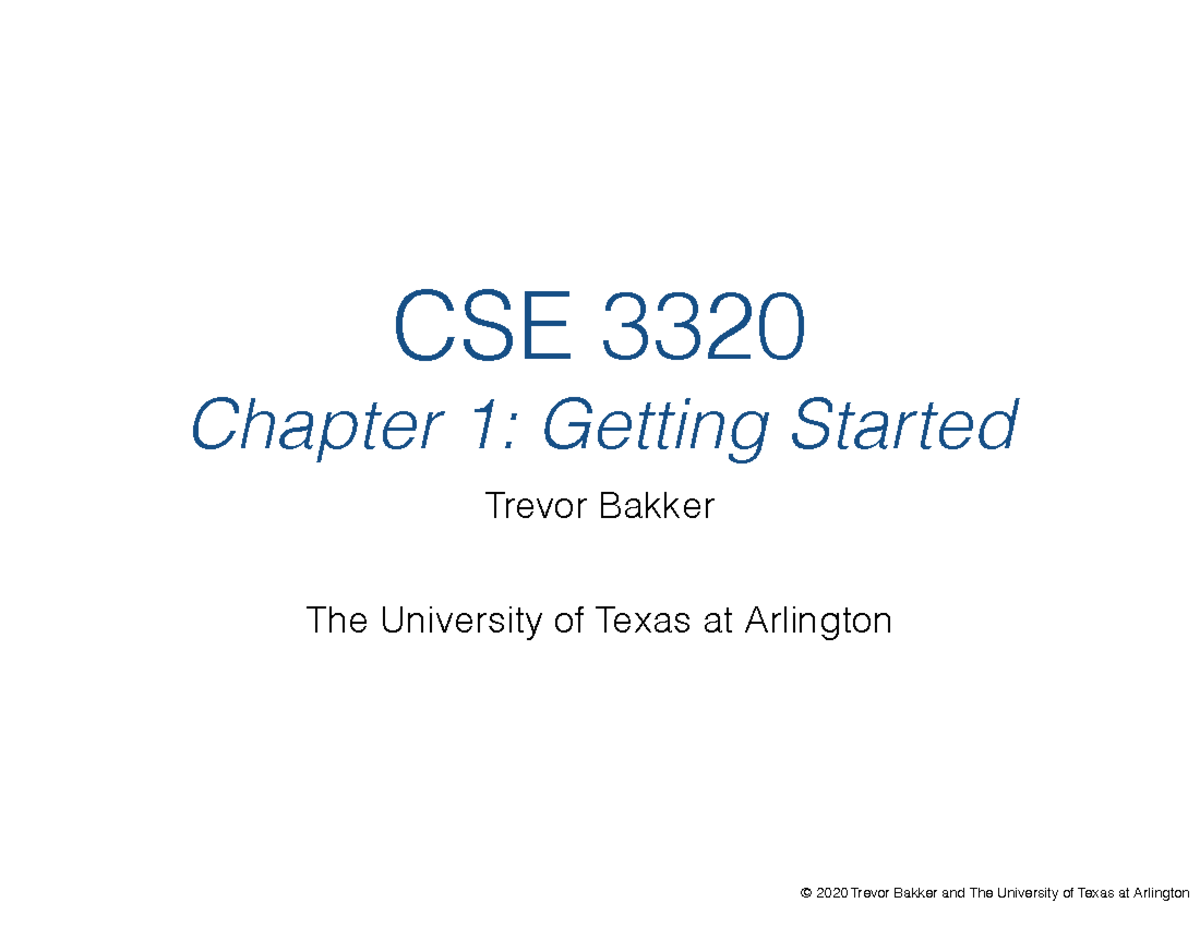 CSE 3320 - Chapter 1: Introduction to Operating Systems and BIOS - CSE 3320 Chapter 1: Getting ...