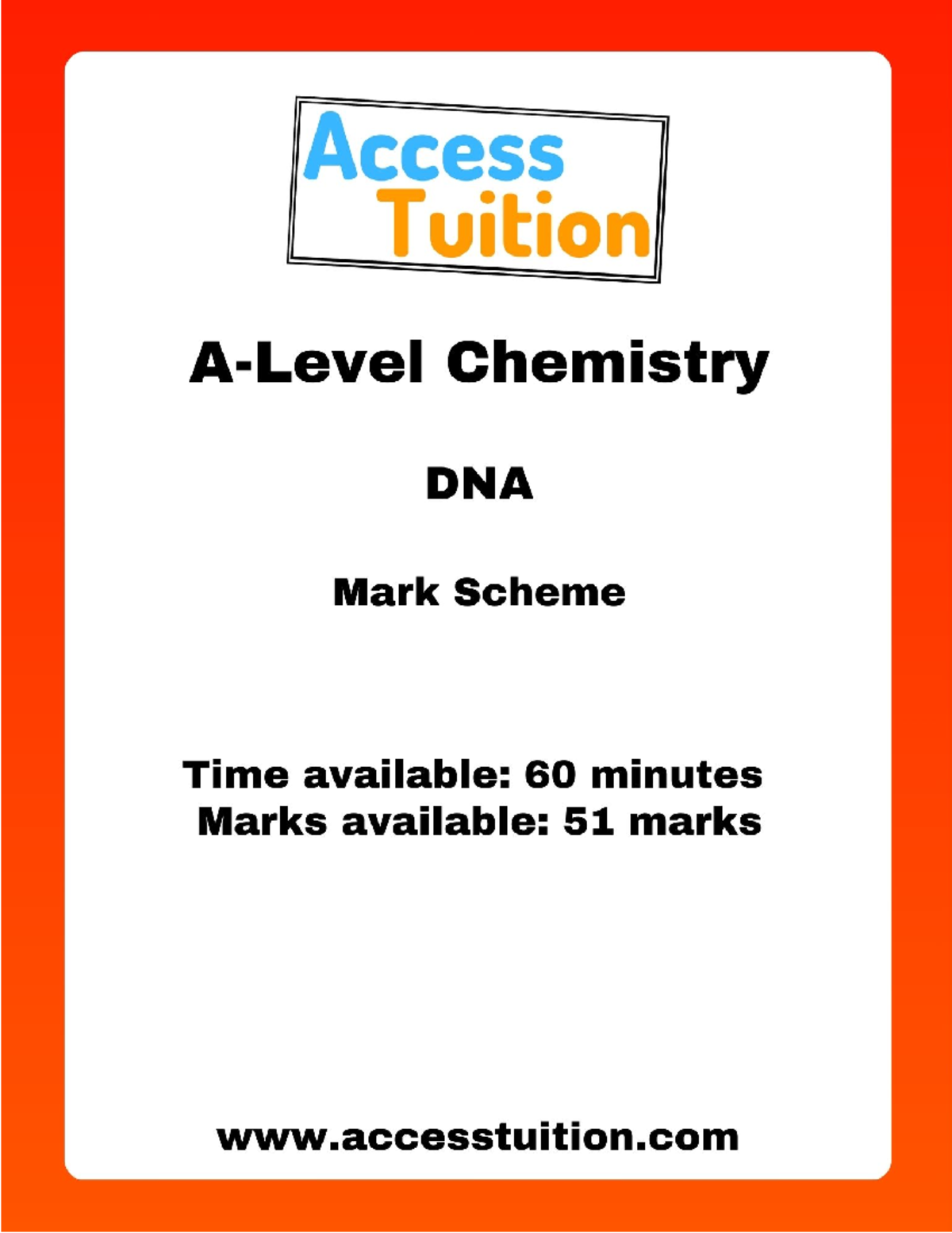 DNA-MS - Mark Scheme for DNA Questions and Answers - Studocu