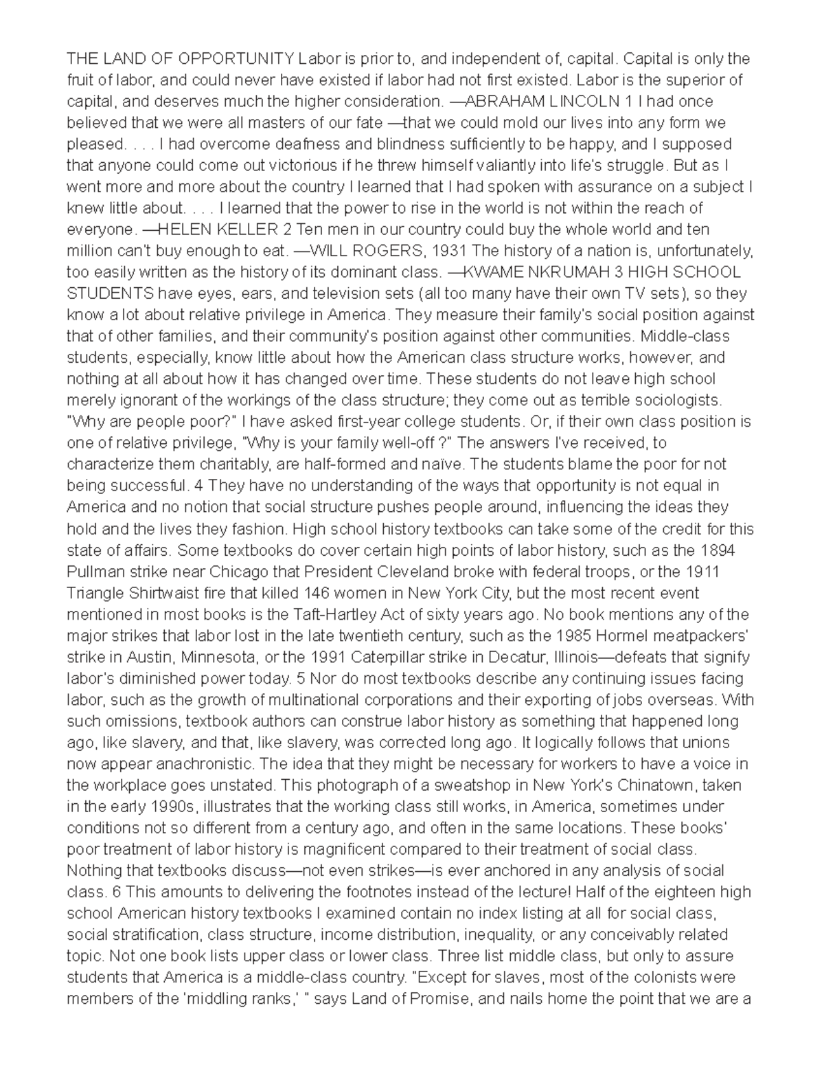 SOC 101: Social Class & Inequality in American History Textbooks - Studocu