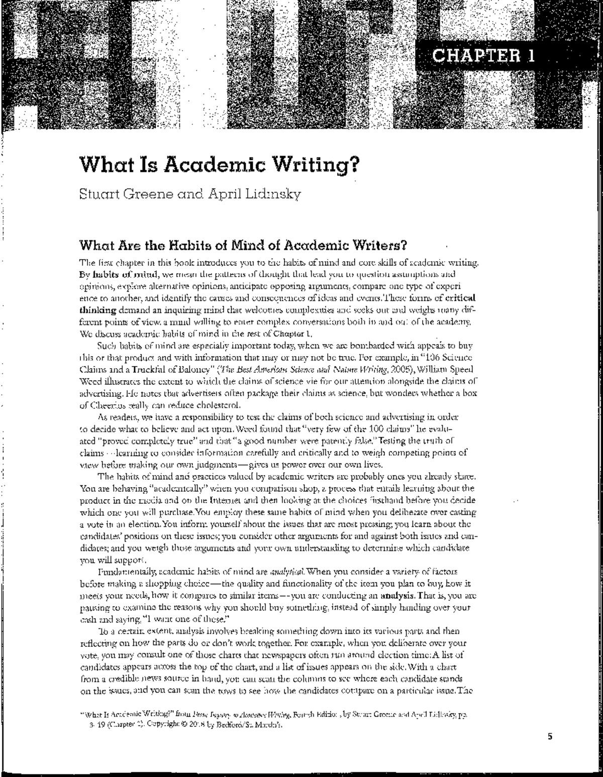 CHAPTER 1: Understanding Academic Writing Habits - Midterm Study Notes ...