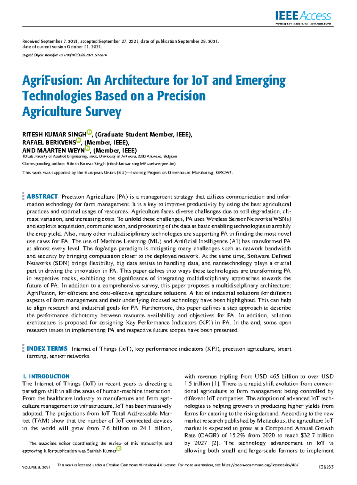 AgriFusion: IoT Architecture for Precision Agriculture Solutions - Studocu