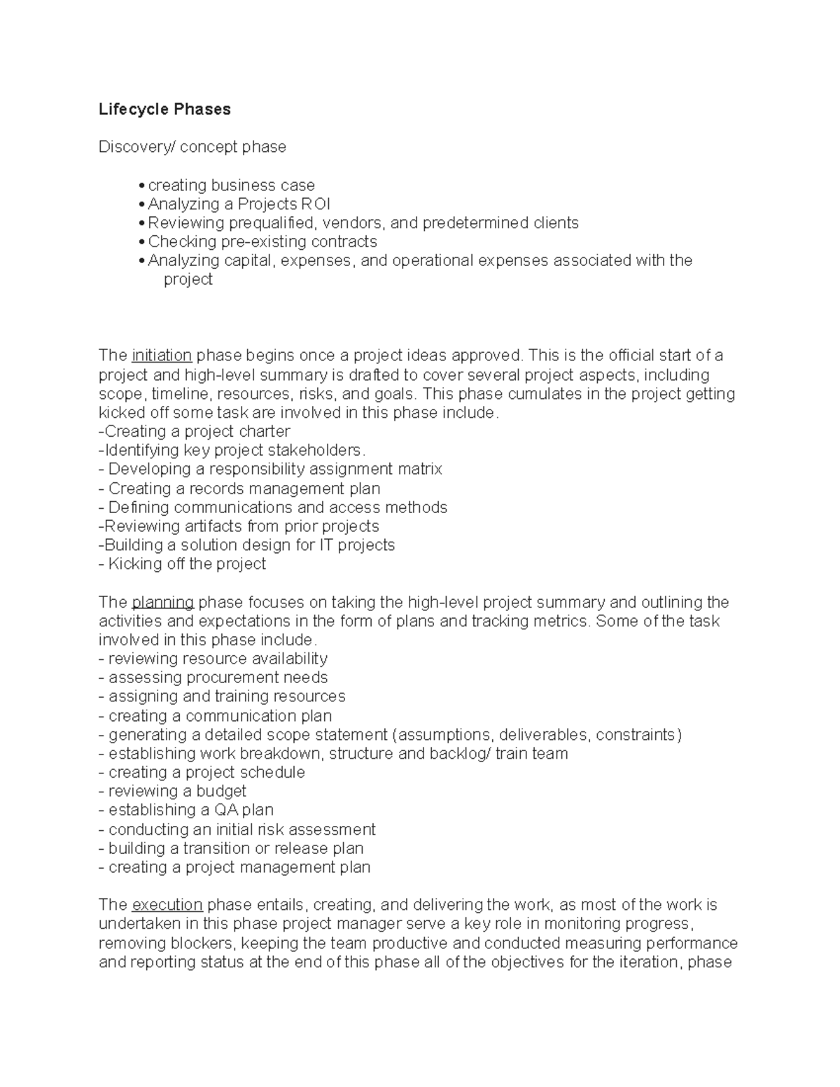 Mega Project Management Lifecycle Phases Overview - Studocu