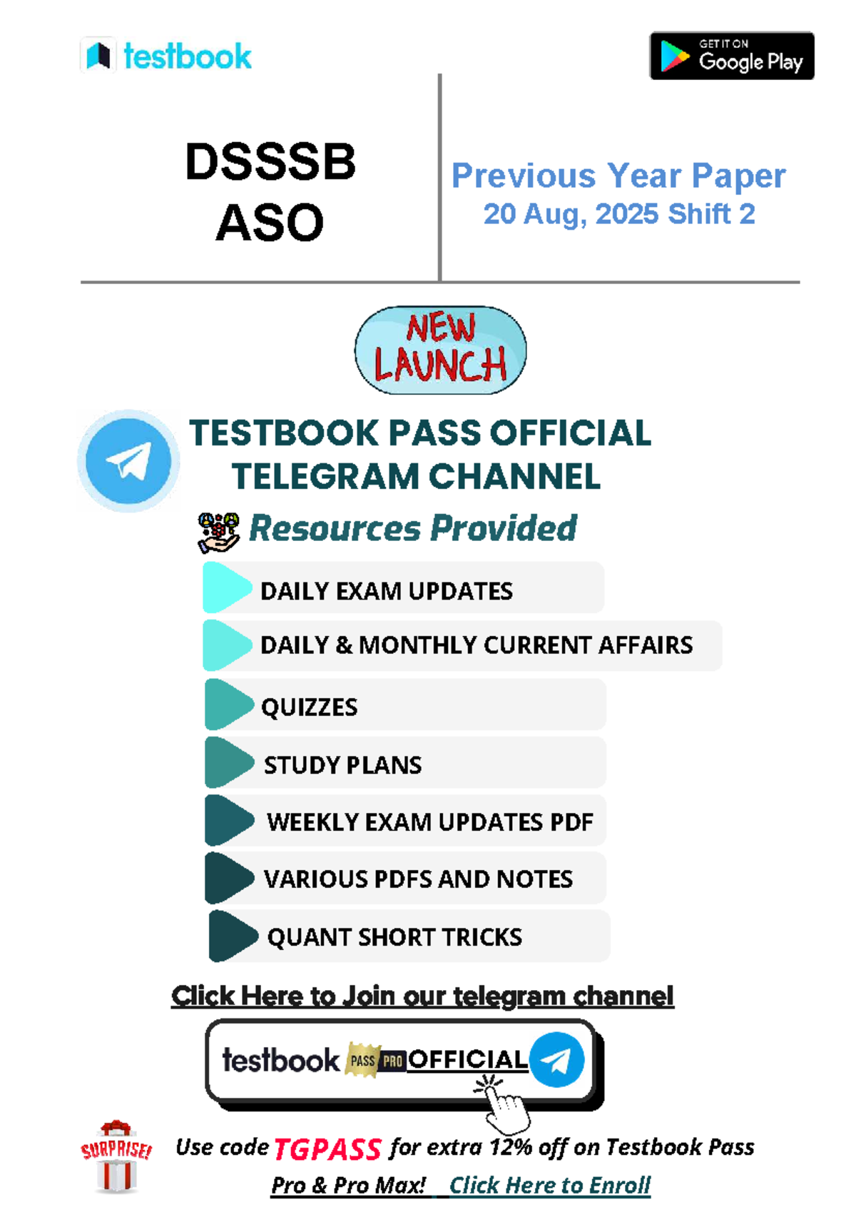DSSSB ASO Official Paper - 20 Aug 2025 Shift 2 Exam - Studocu