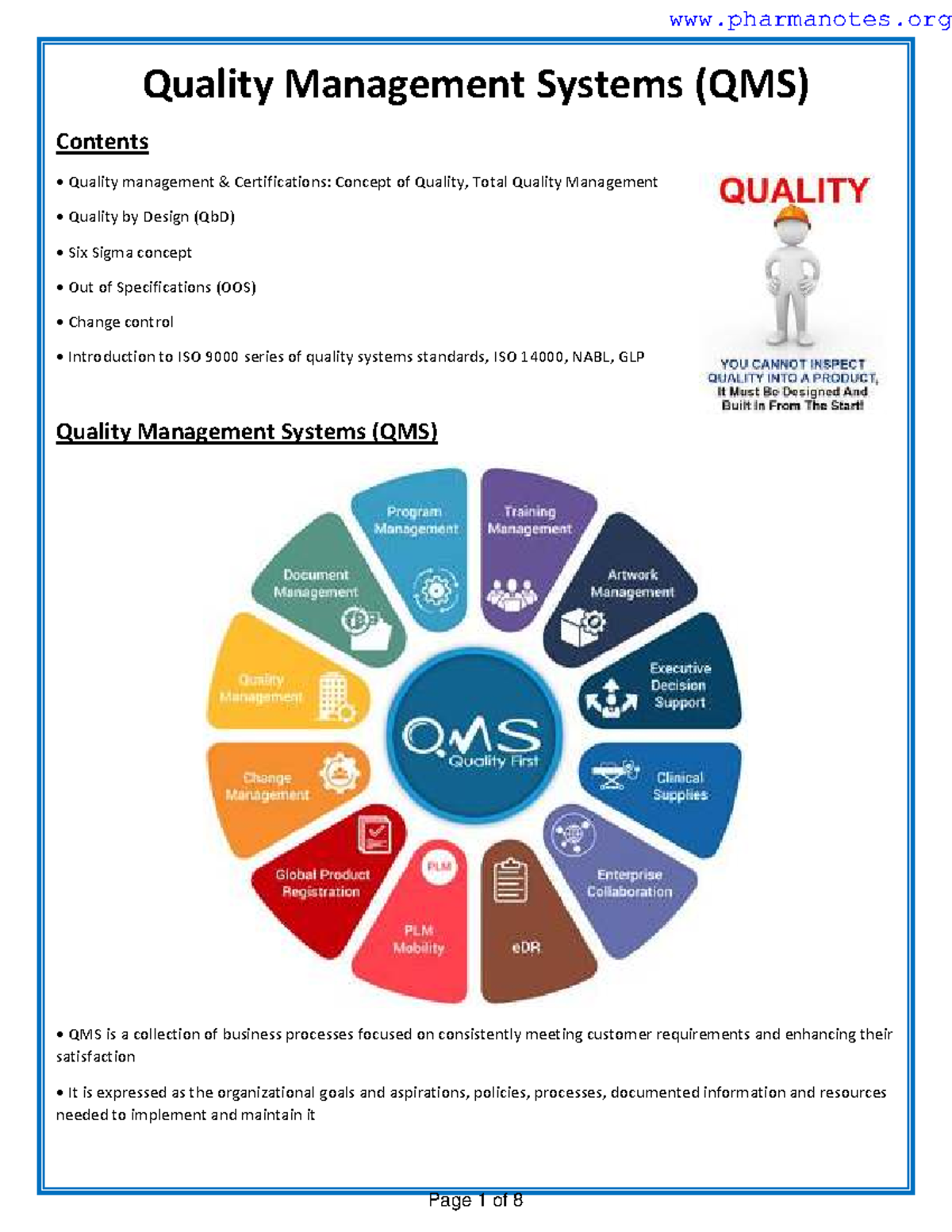 BP702T Quality Management Systems: Concepts and ISO Standards Overview ...