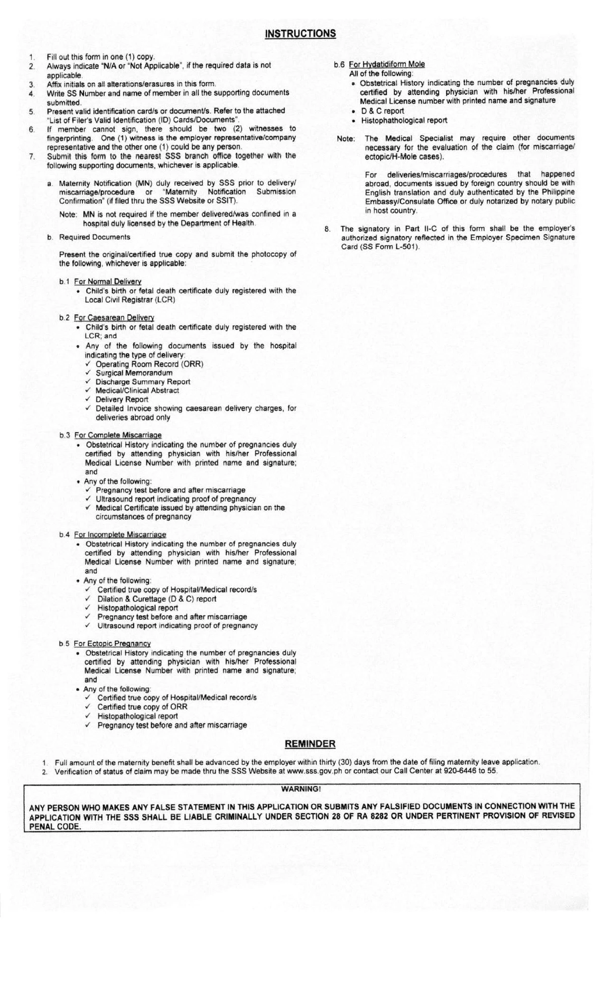 SSS Sickness Notification Form - SIC 01252 Details and Instructions ...