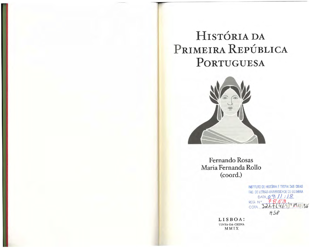 História da Primeira República Portuguesa: Intervencionistas e - Studocu