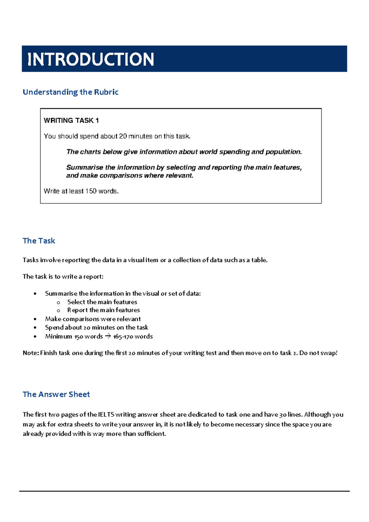 Master Ielts Visuals - Understanding the Rubric WRITING TASK 1 You ...