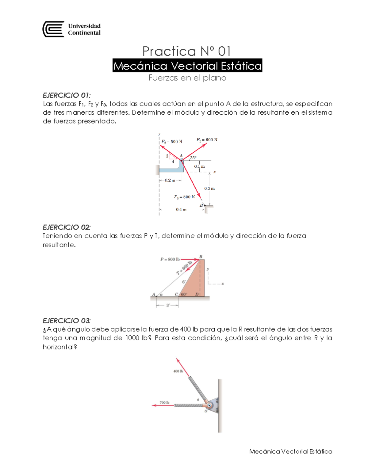 Actividad Virtual 1: Ejercicios de Mecánica Vectorial Estática - Studocu