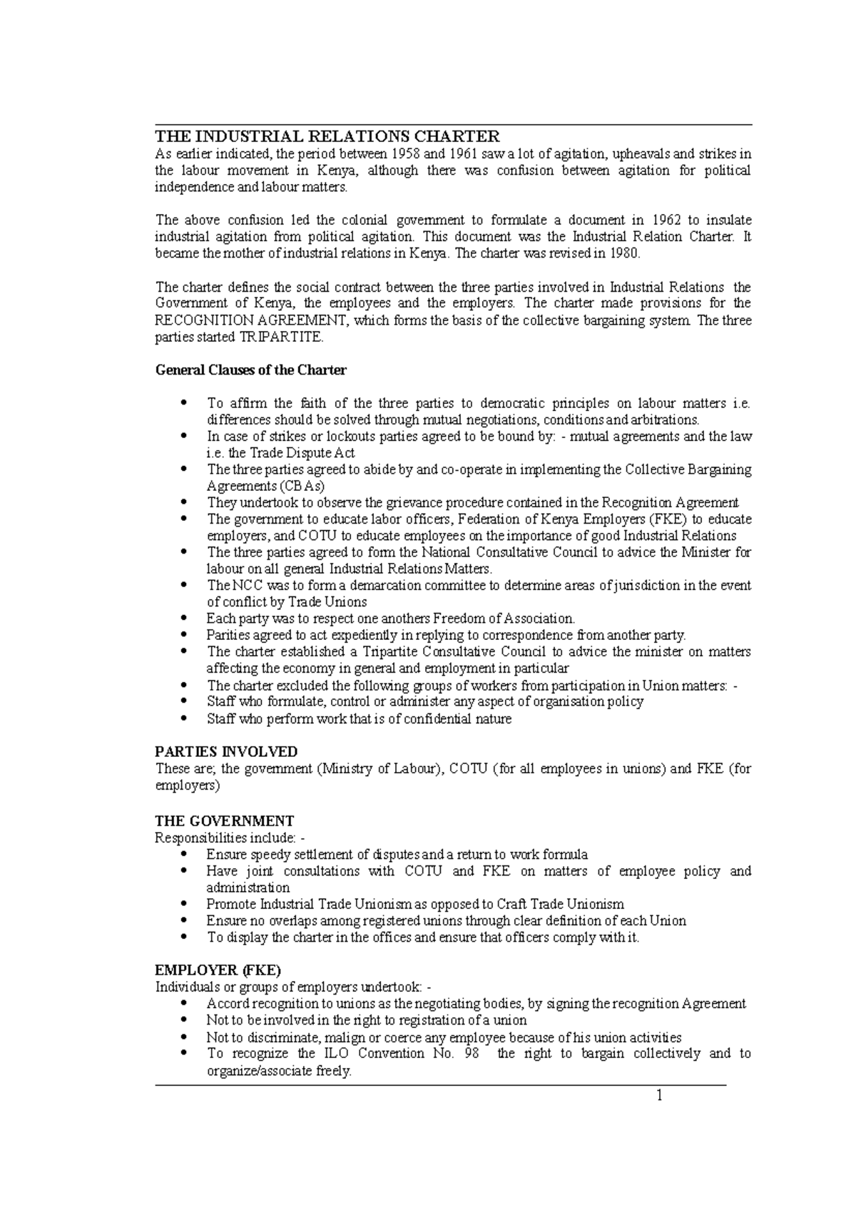 Employee and Industrial Relations Notes: Key Concepts and Developments ...