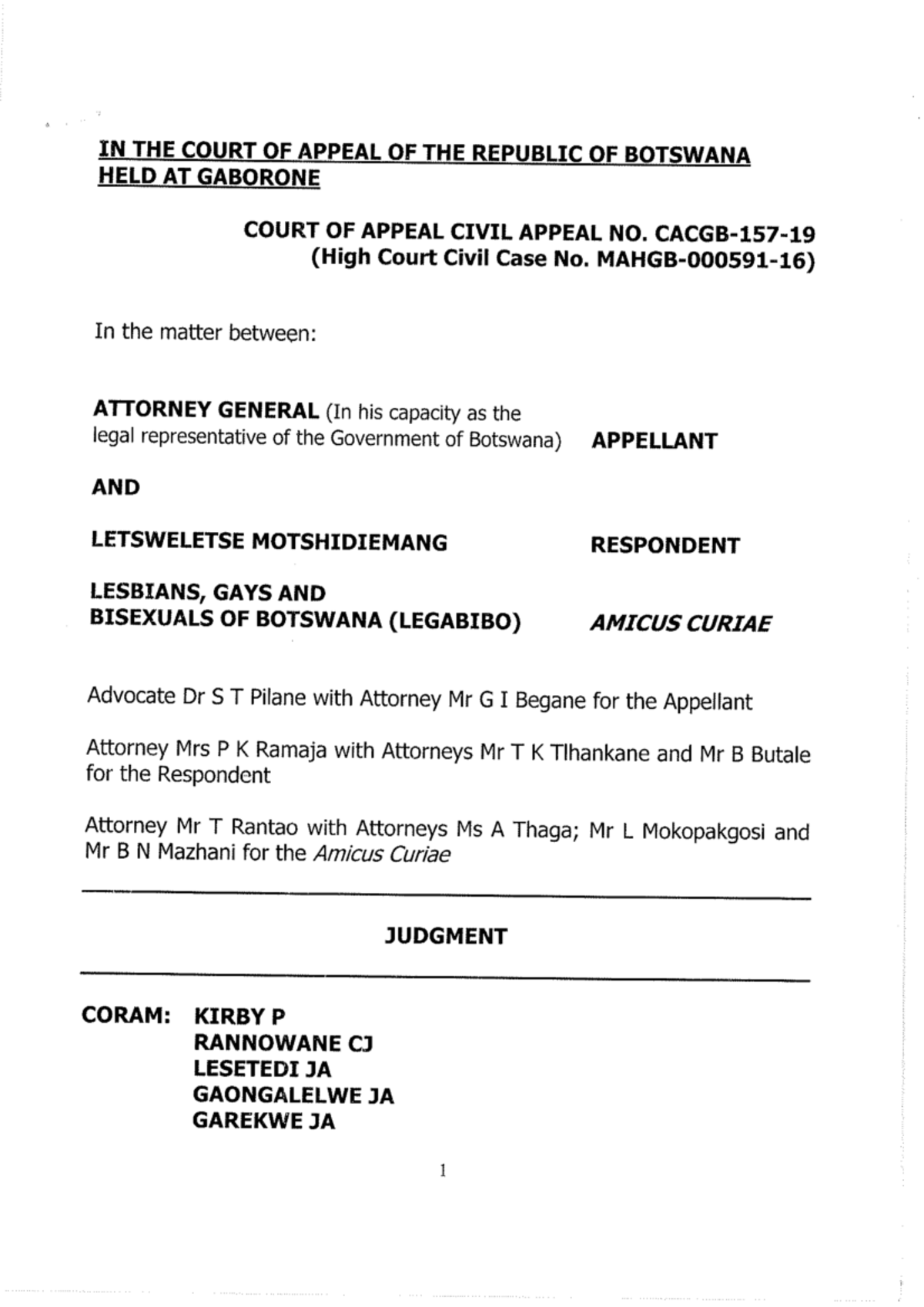 2021 - Case Law - IN THE COURT OF APPEAL OF THE REPUBLIC OF BOTSWANA ...