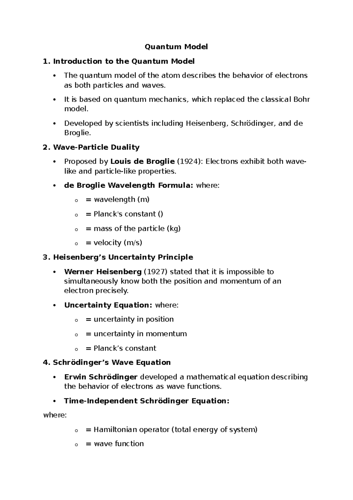 Quantum Model - Introduction to the Quantum Model The quantum model of ...