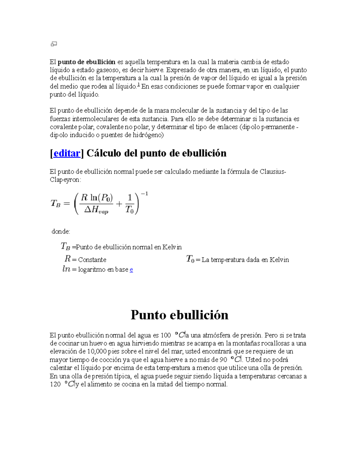 Ejemplos De Ebullición Punto De Ebullición: Materiales Y Elementos