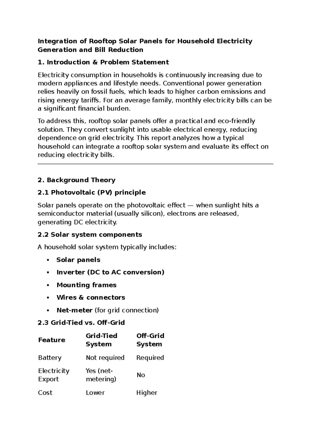 Integration of Rooftop Solar Panels for ECE CA Assignment - Studocu