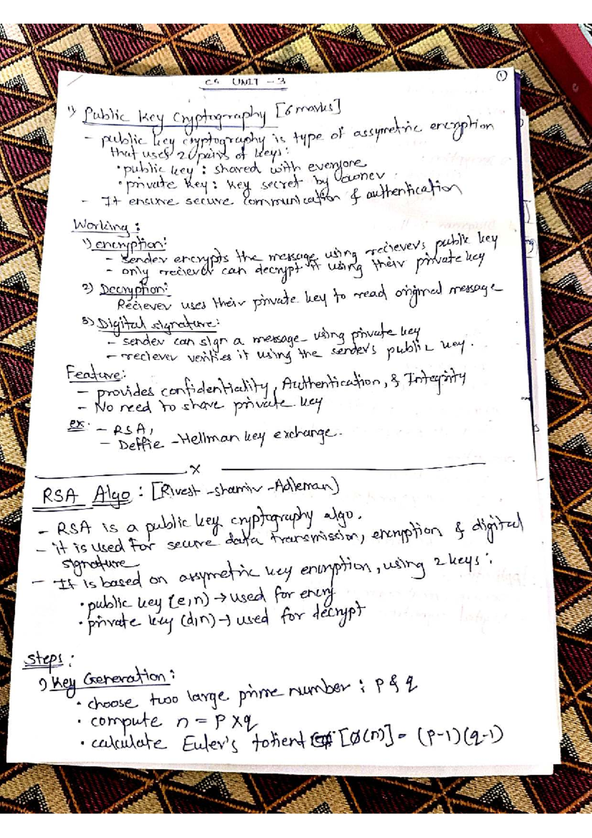 CS UNIT 3 TO 6 - Comprehensive Notes on Public Key Cryptography and ...
