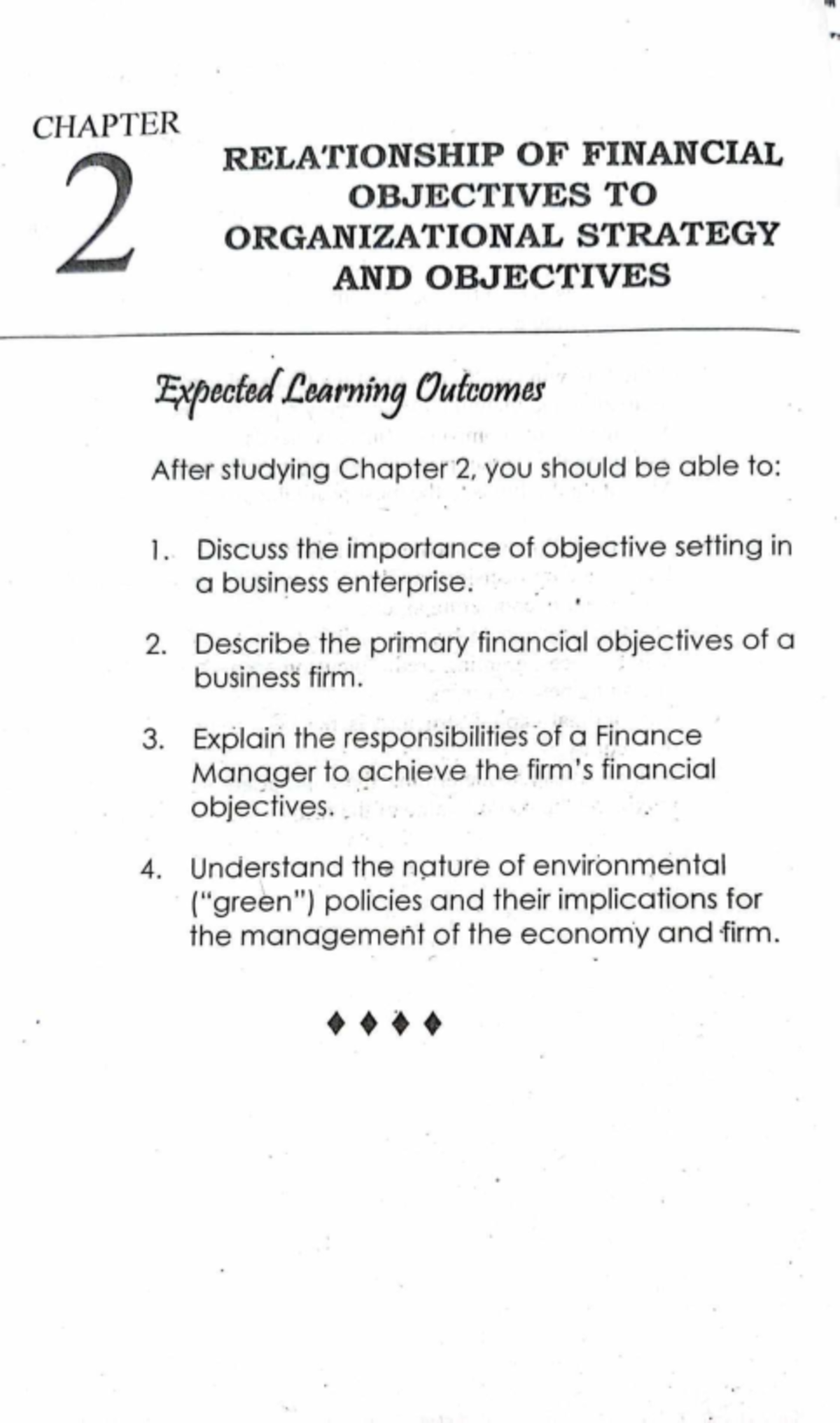 FIN MAN - Chapter 2: Financial Objectives & Organizational Strategy ...