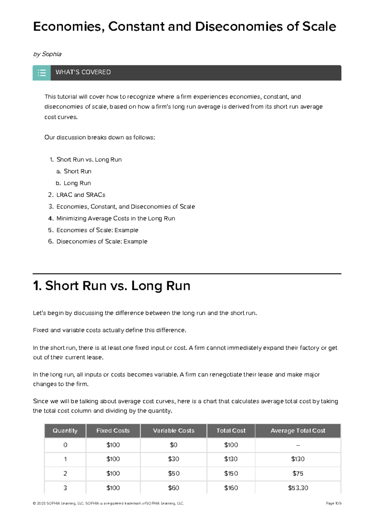 Microeconomics unit-3-tutorials PDF6 - Economies, Constant and ...