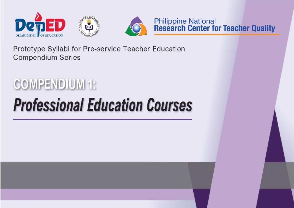 Compendium 1: Prototype Syllabi for Professional Education Courses ...
