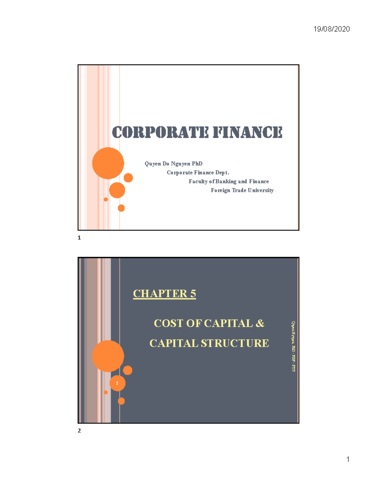 Chapter 5: Capital Structure in Corporate Finance (FBF FTU) - Studocu