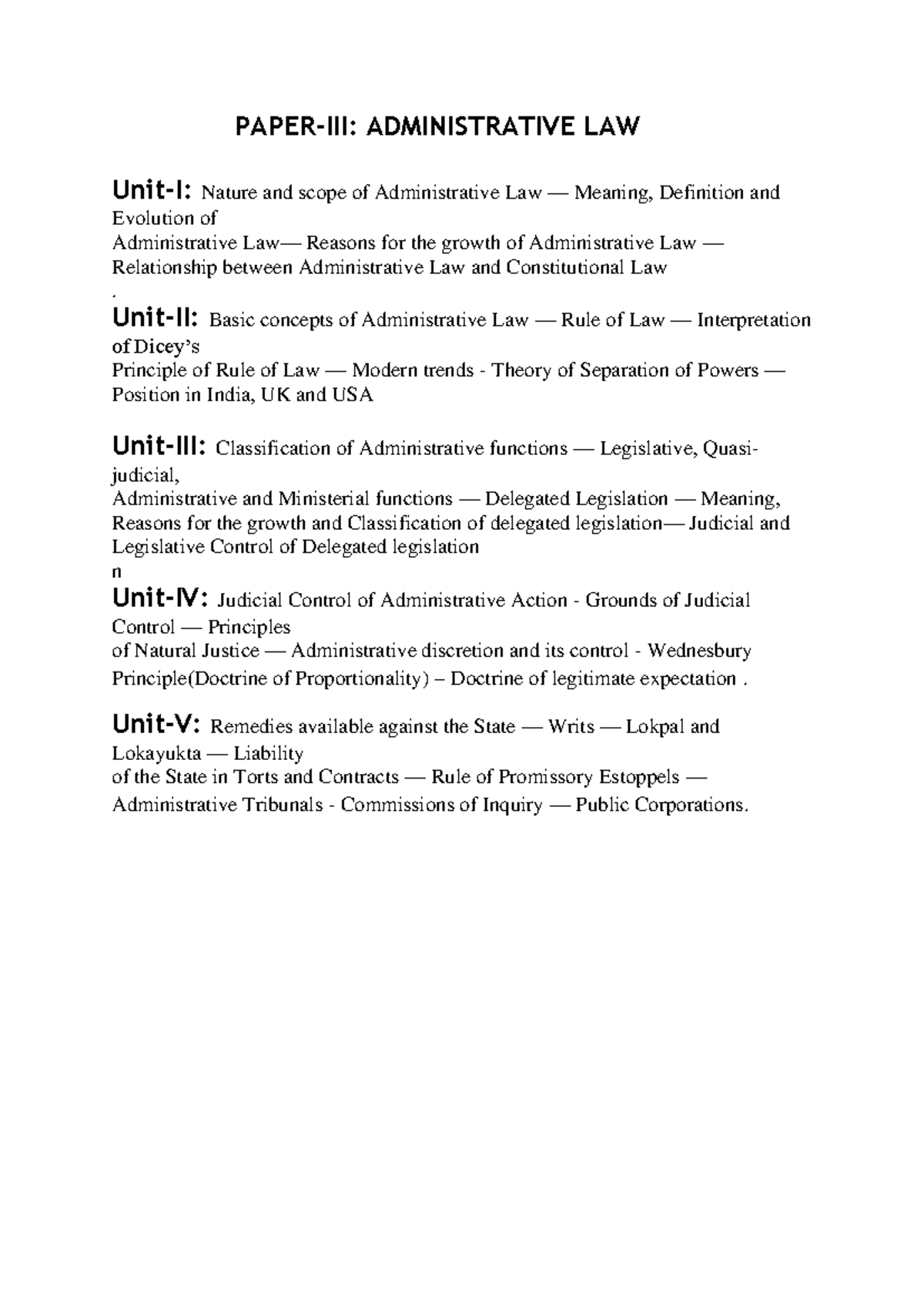 ADMINISTRATIVE LAW: Nature, Scope, and Key Concepts (Course Code) - Studocu
