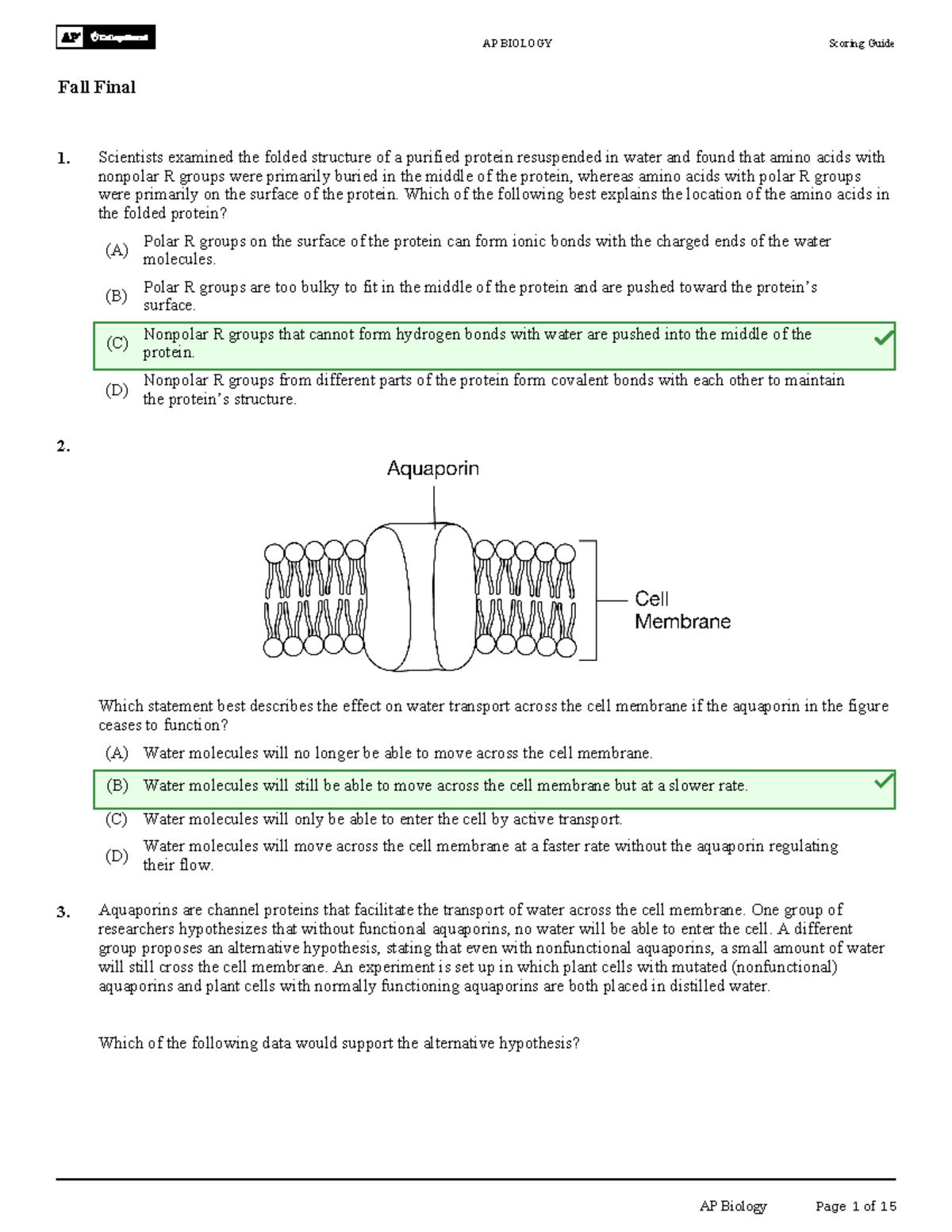 AP BIOLOGY Fall Final Exam Study Guide 65786091605972 - Studocu