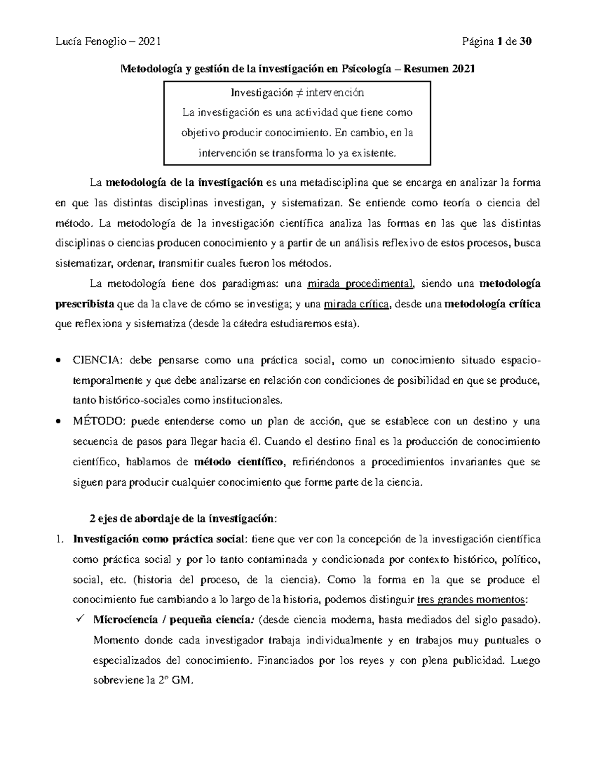 Resumen Final - Metodología y Gestión de la Investigación (MGIP) - Studocu