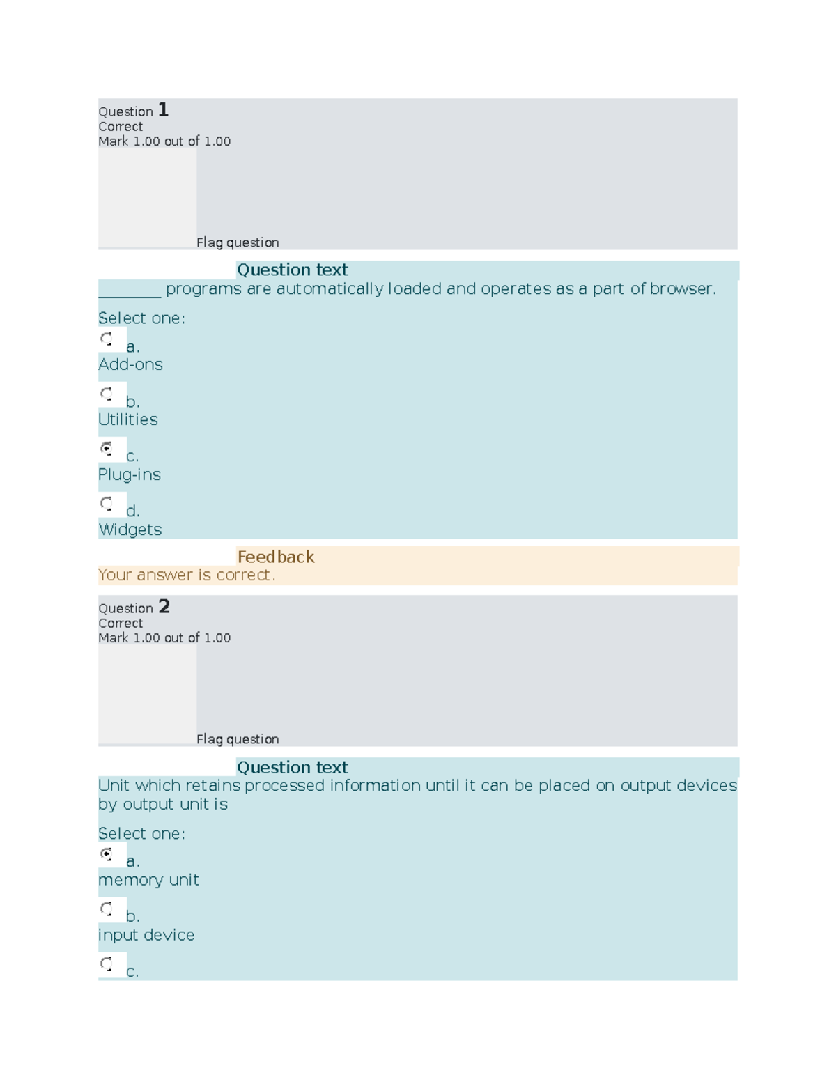 Final Exam Integrative programming - Question 1 Correct Mark 1 out of 1 ...