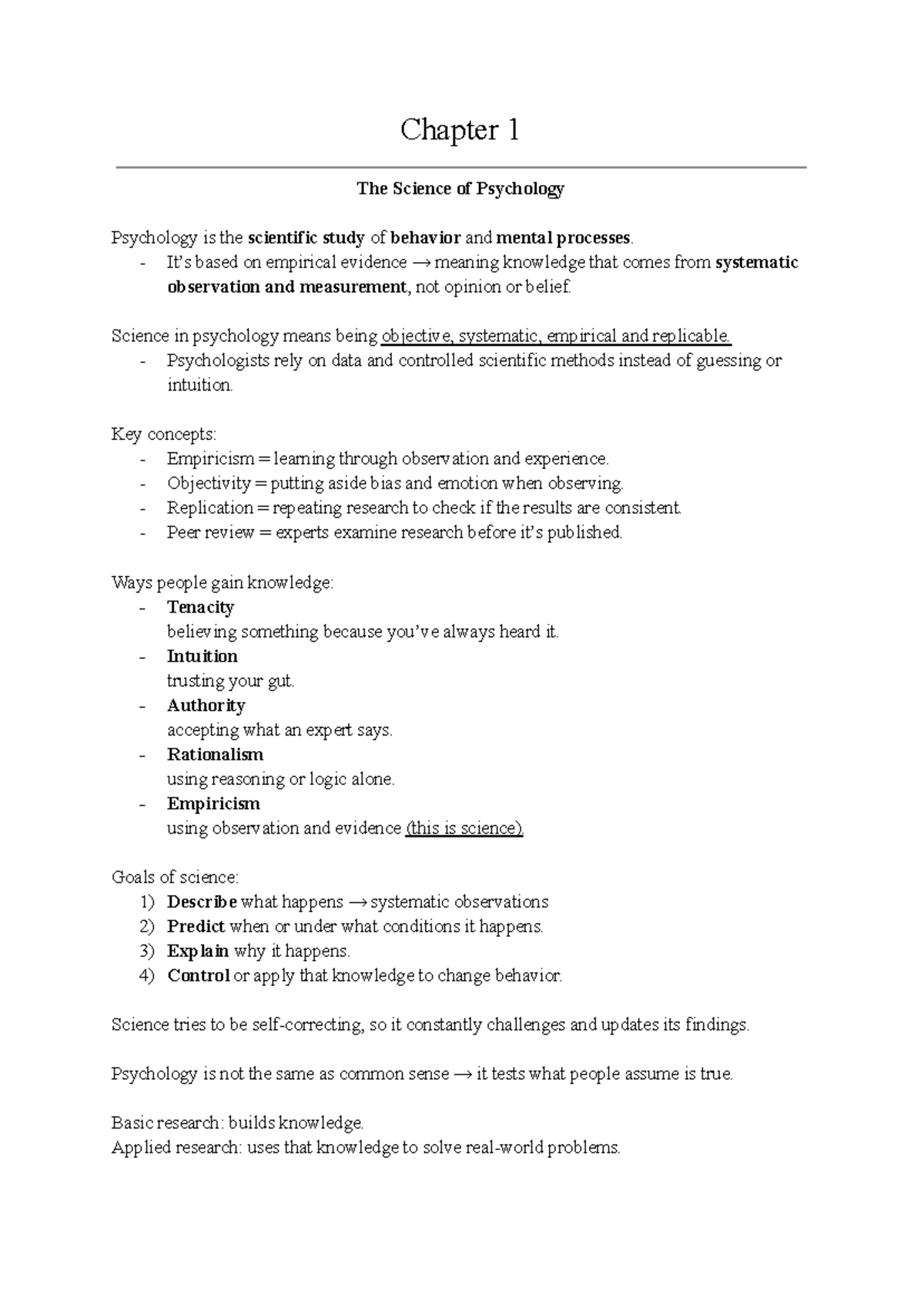 Chapter 1-12 Overview of Psychology: Key Concepts & Research Methods ...