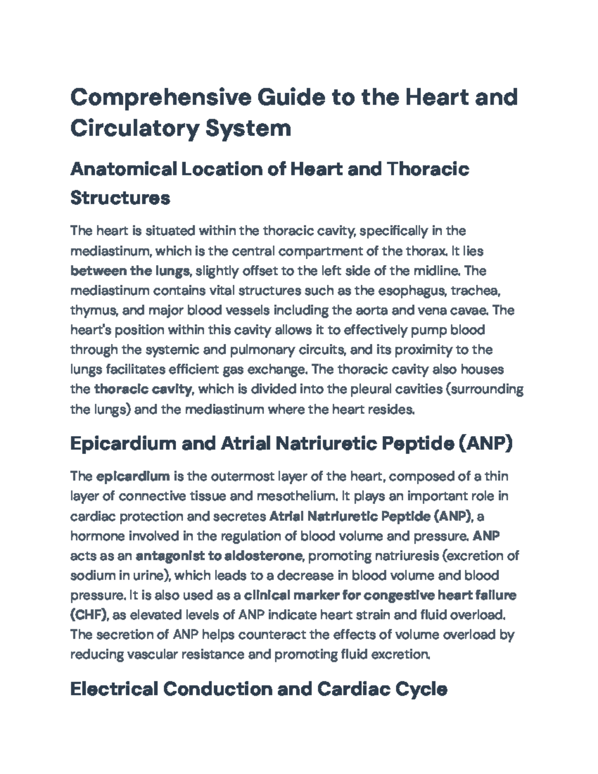 Comprehensive Guide to Cardiac Function & Circulatory System (BIO 101 ...