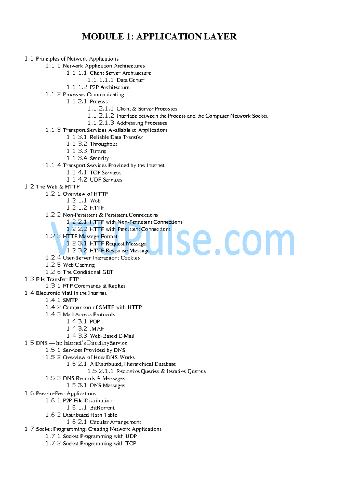 computer networks and security module 1 notes - MODULE 1: APPLICATION ...