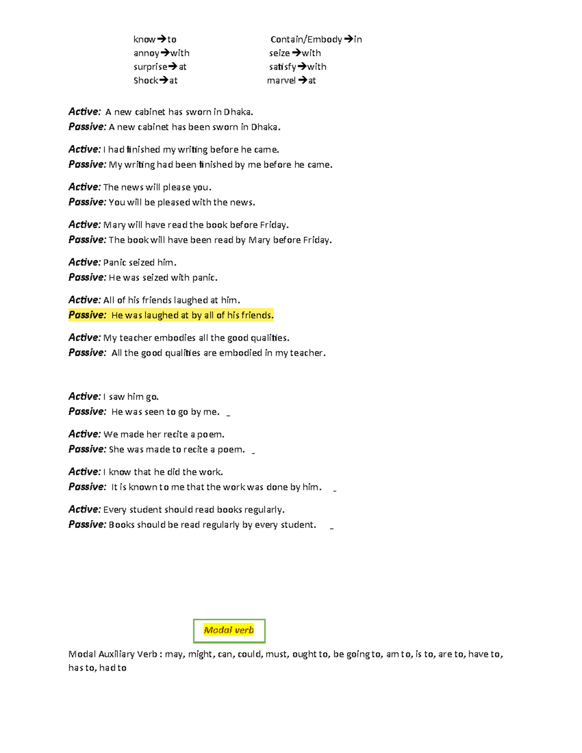 Active and Passive Voice Examples - English Grammar Notes - Studocu