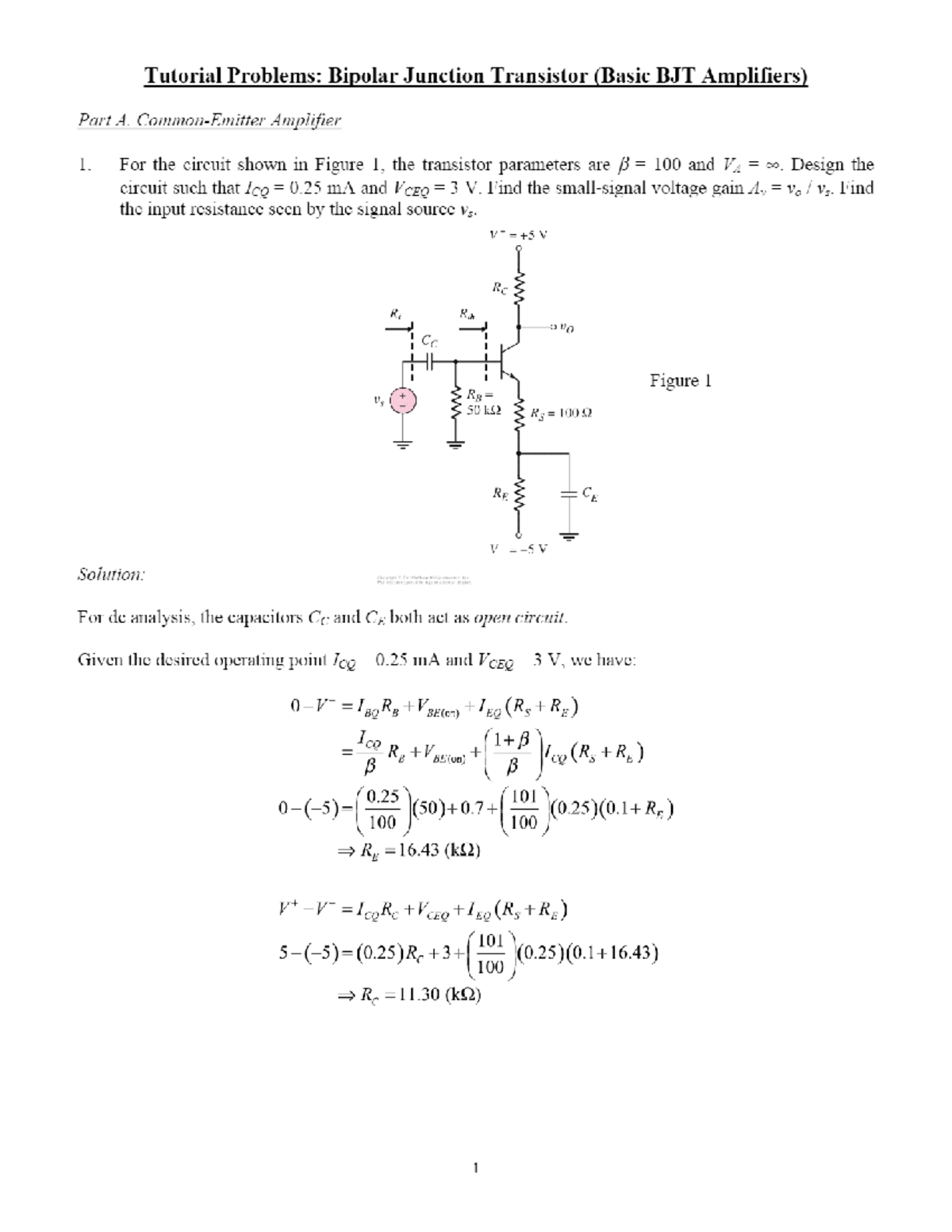 BJT Solved Problems - Engineering Fundamentals (EE 101) - Studocu