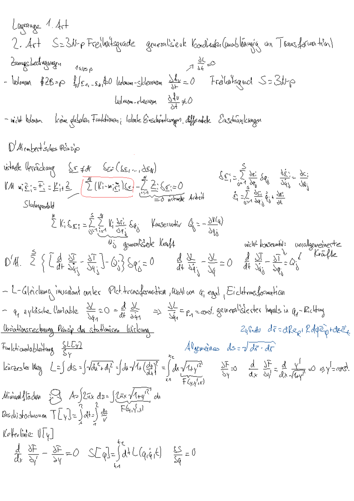 Theo 2 - Thermodynamik - Cheat Sheet und Lagrange-Mechanik - Studocu