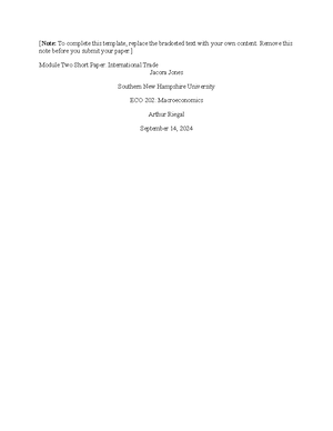 ECO 202 Module Three Simulation Checkpoint Assignment Template - ECO 202 Simulation Checkpoint ...