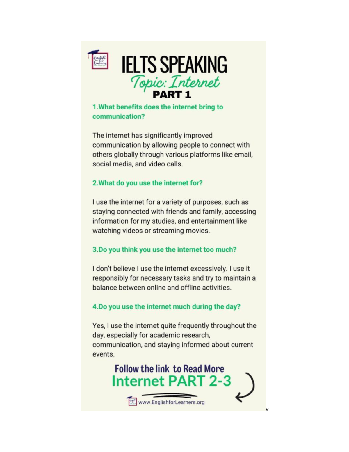 Speaking Topic Internet - English Learning IELTS SPEAKING Topic ...