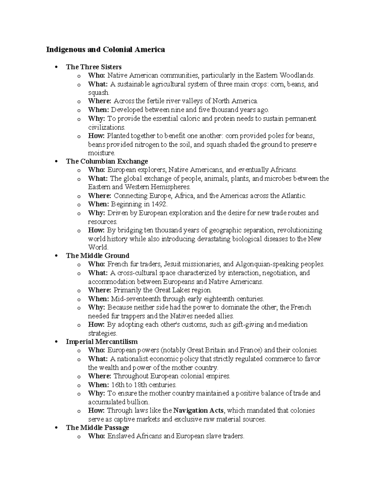 HIS2151 Final Exam Study Guide: Indigenous & Colonial America - Studocu
