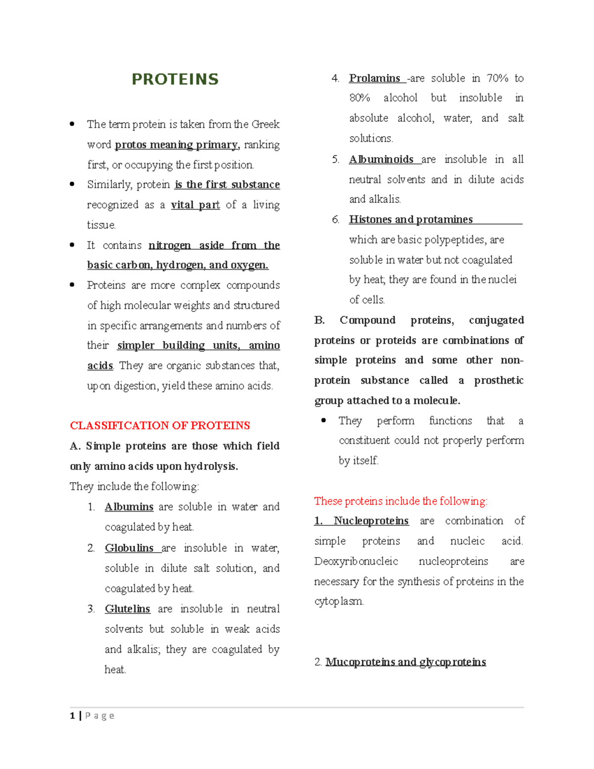 Proteins: Comprehensive Study on Structure, Functions & Nutritional Needs - Studocu