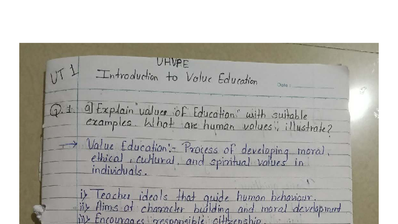 UHVPE UT1 Value Education: Key Concepts and Human Values Explained ...