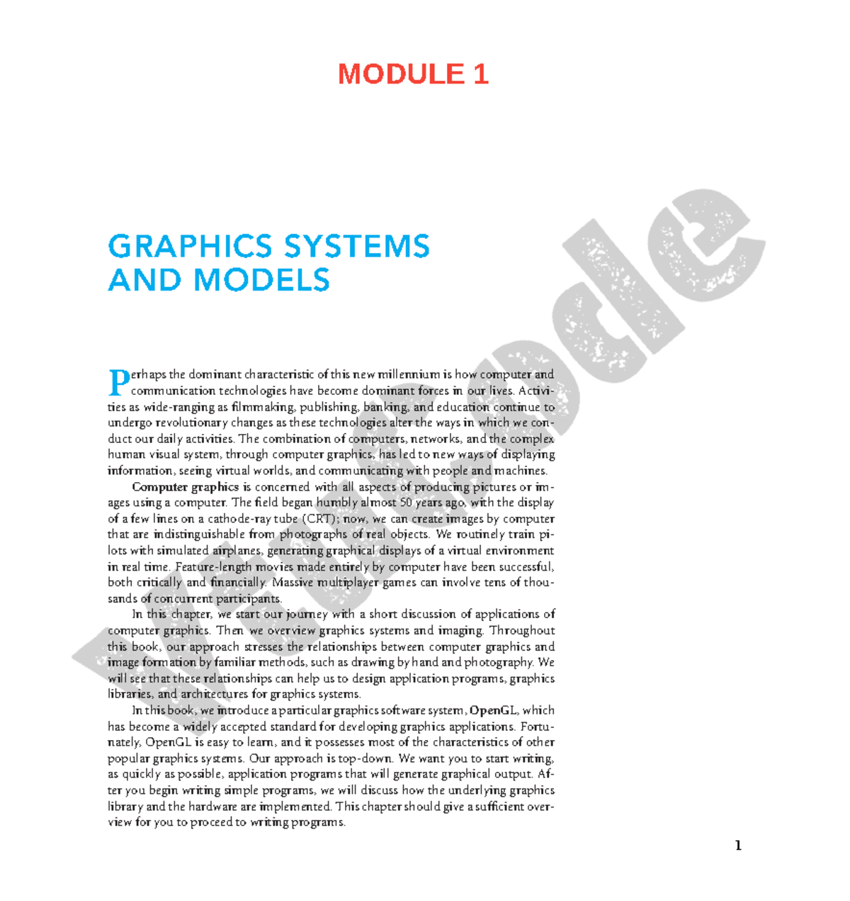 BAI515A Module 1: Introduction to Graphics Systems and Models - Studocu