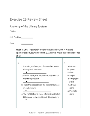 Chapter 27 - completed lab assignment - Exercise 27 Review Sheet ...