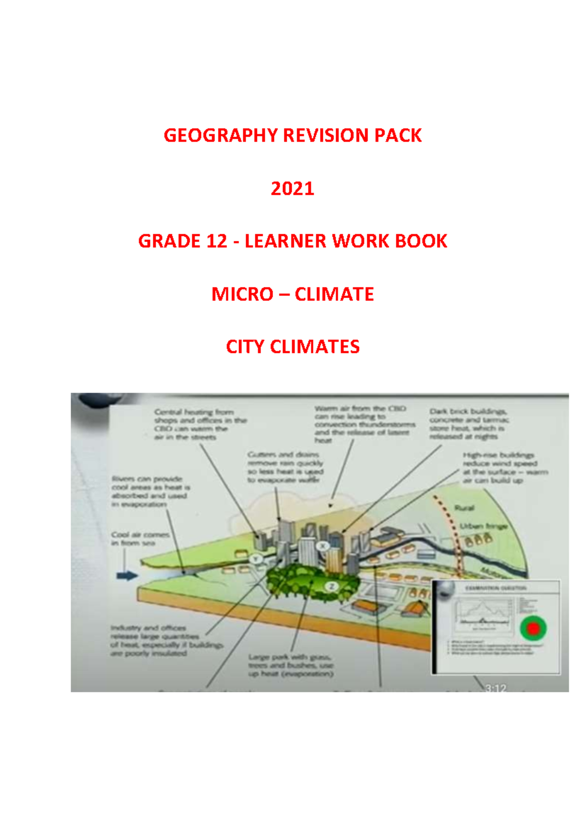 GEOGRAPHY GRADE 12 REVISION PACK: CITY CLIMATES ACTIVITIES - Studocu