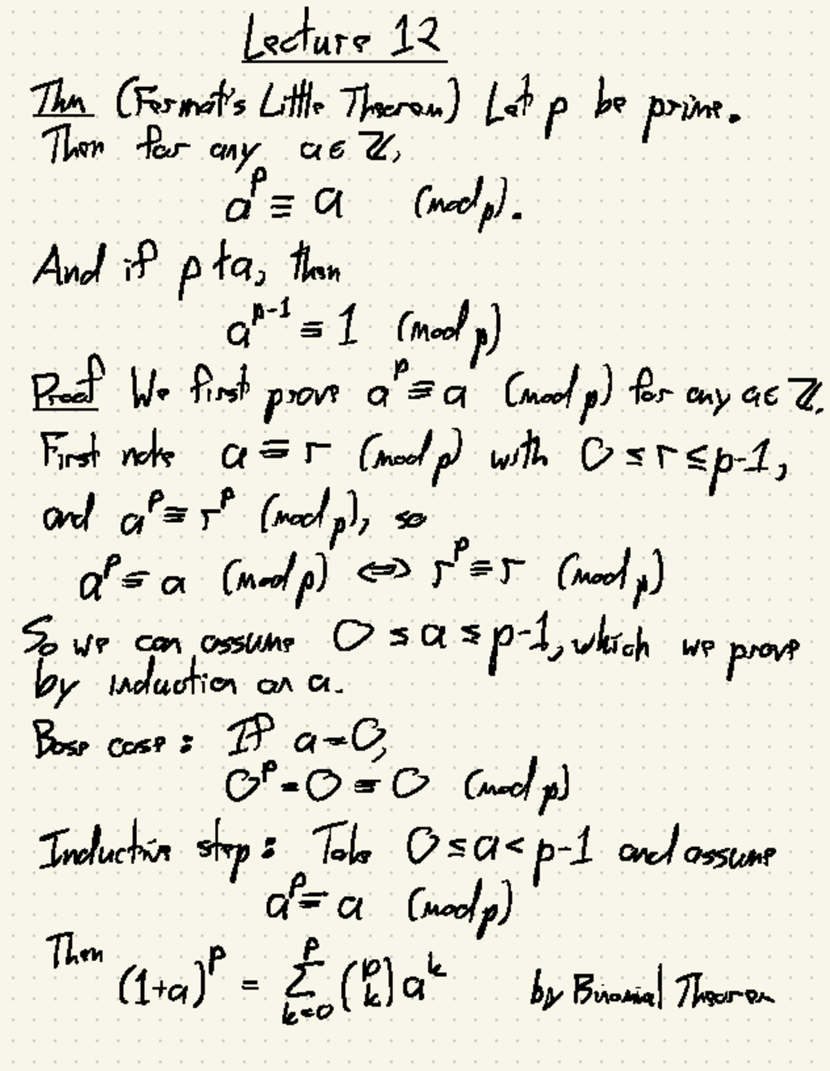 Lecture 12: Understanding Little Theorem and RSA Encryption (OST510 ...