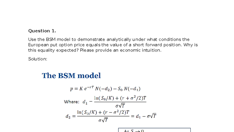 FNCE 30007 Exam Practice Questions: BSM Model & Delta Hedging Analysis ...