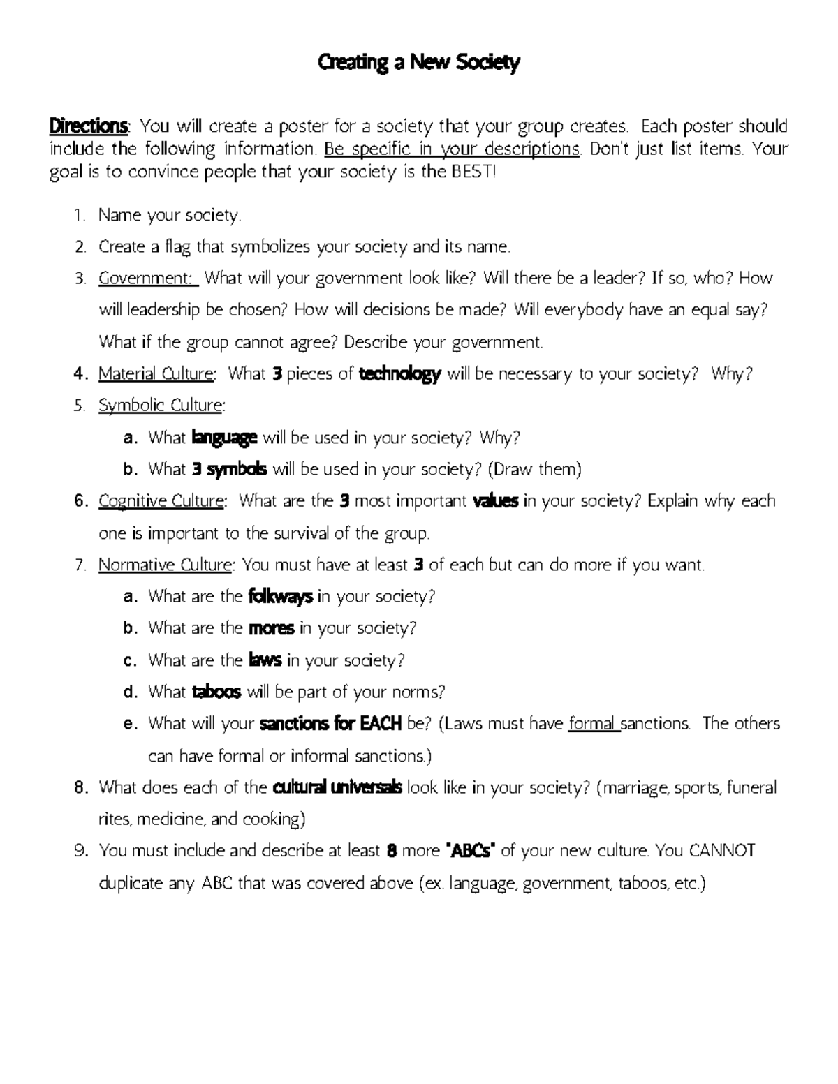 Creating a New Society: Poster Project Guidelines and Structure - Studocu