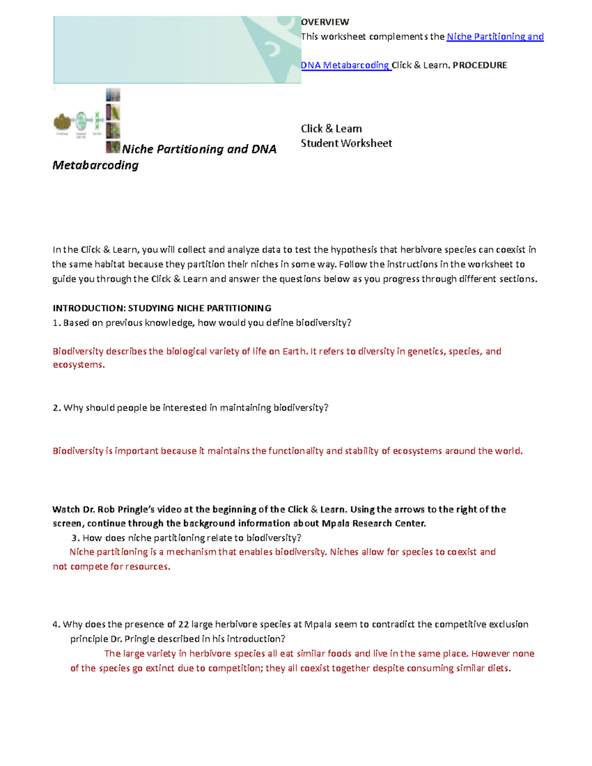 LS 7B Week 10 Lab - Lab work for Professor Pham's LS 7B course. - Niche Partitioning and DNA ...