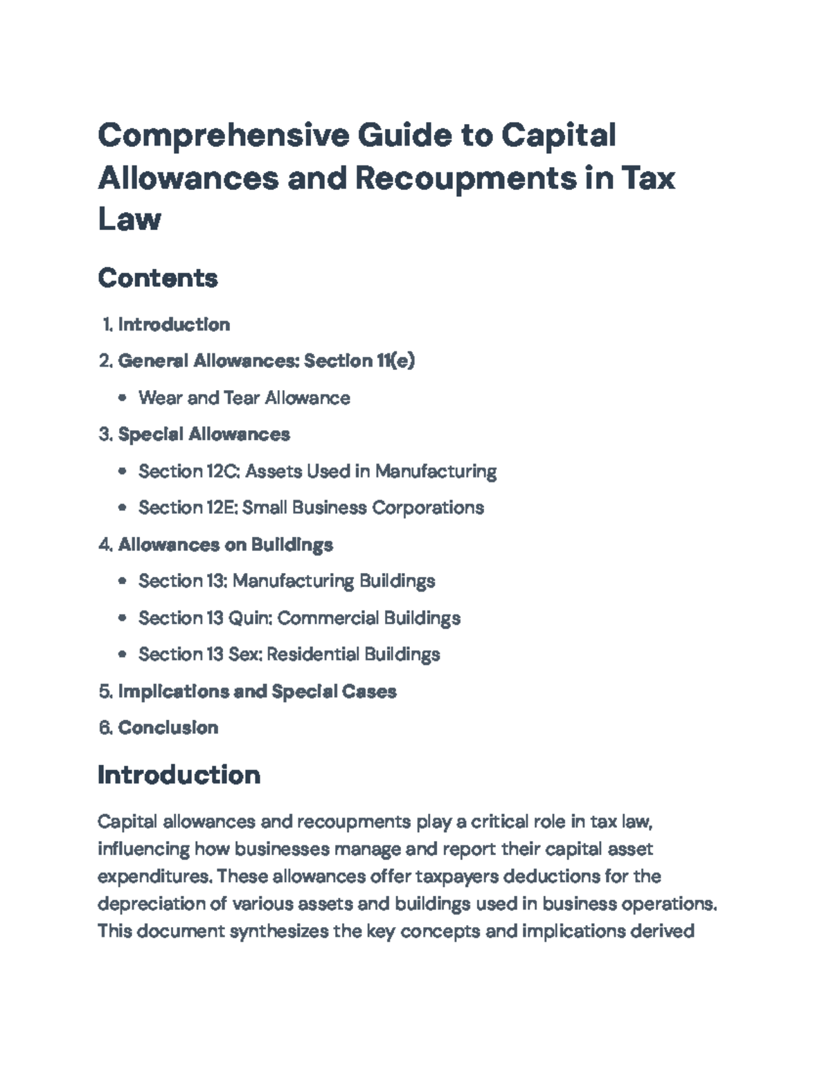 Capital Allowances in Tax Law: A Comprehensive Guide (Tax 101) - Studocu