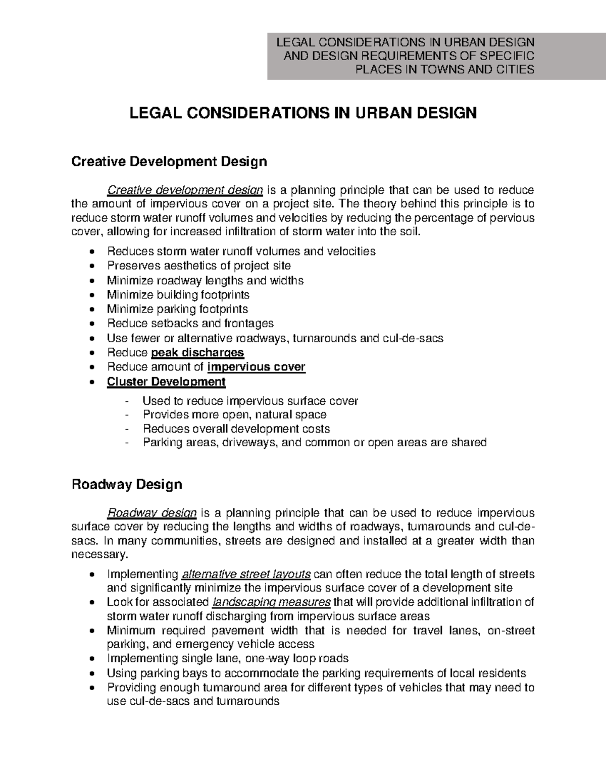 LEGAL CONSIDERATIONS IN URBAN DESIGN: STRATEGIES AND REQUIREMENTS - Studocu