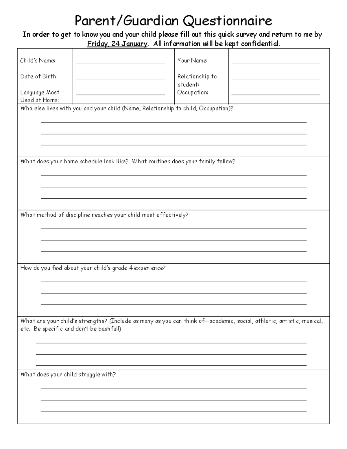 Beginningof Year Parent Questionnaire-1 - Parent/Guardian Questionnaire ...