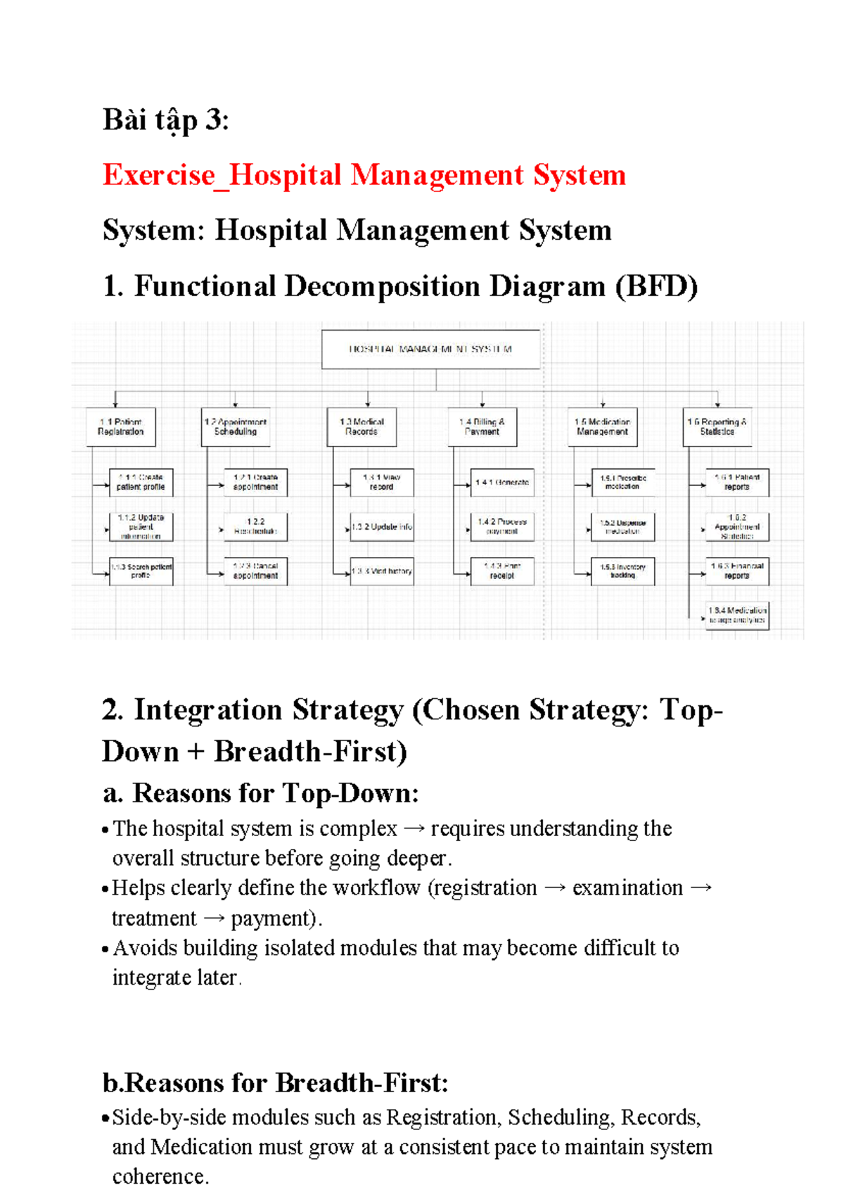 Bài tập 3: Hospital Management System Functional Decomposition - Studocu