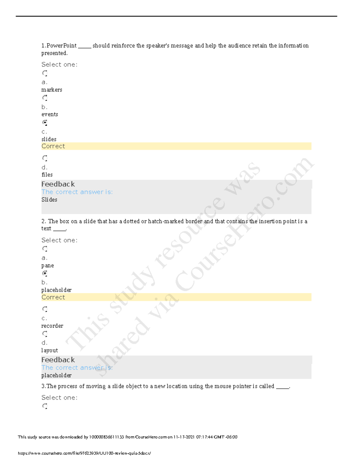 UU100 review quiz 5 This helps in studying effectively as the notes are ...