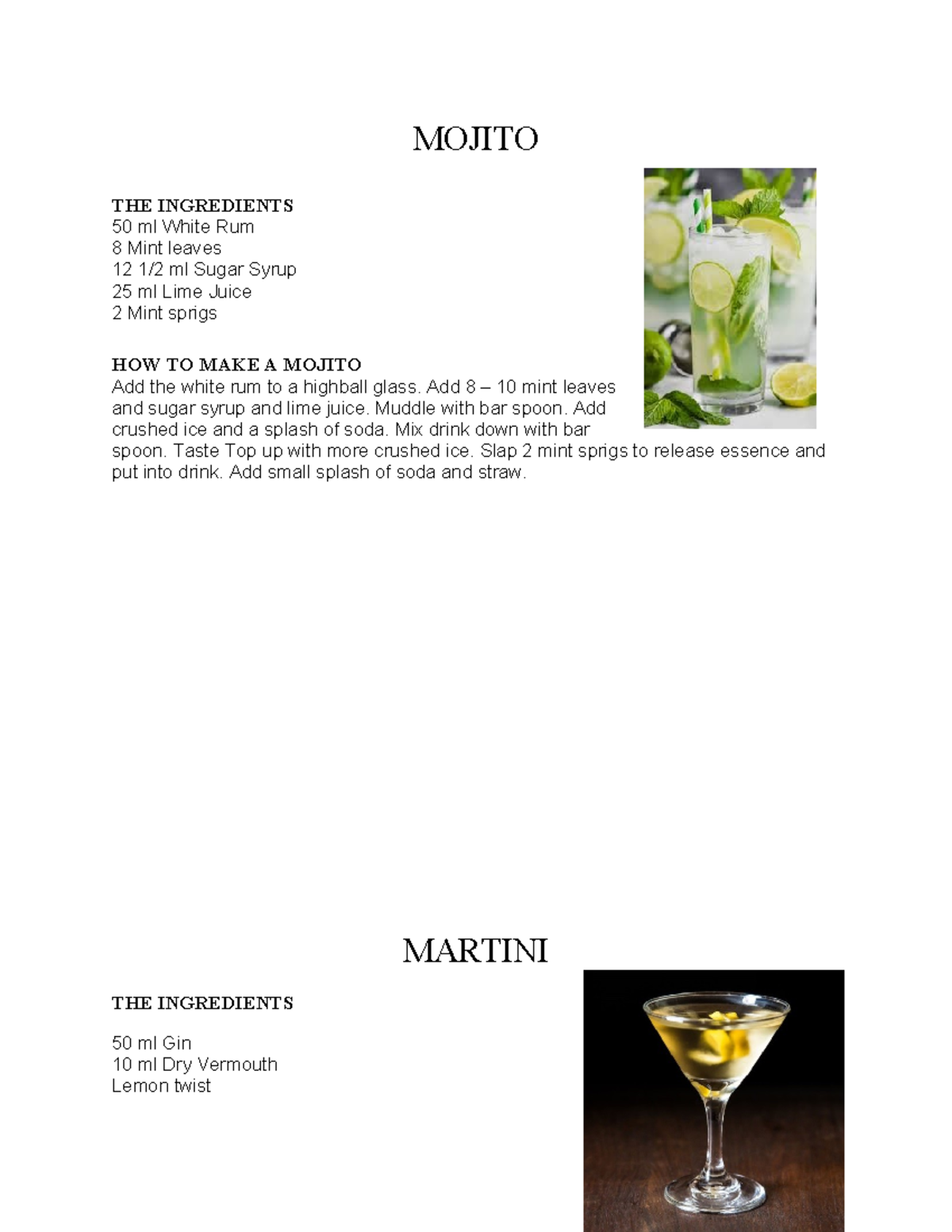 Cocktails Recipes: Classic Mixology Guide for Bartending 101 - Studocu